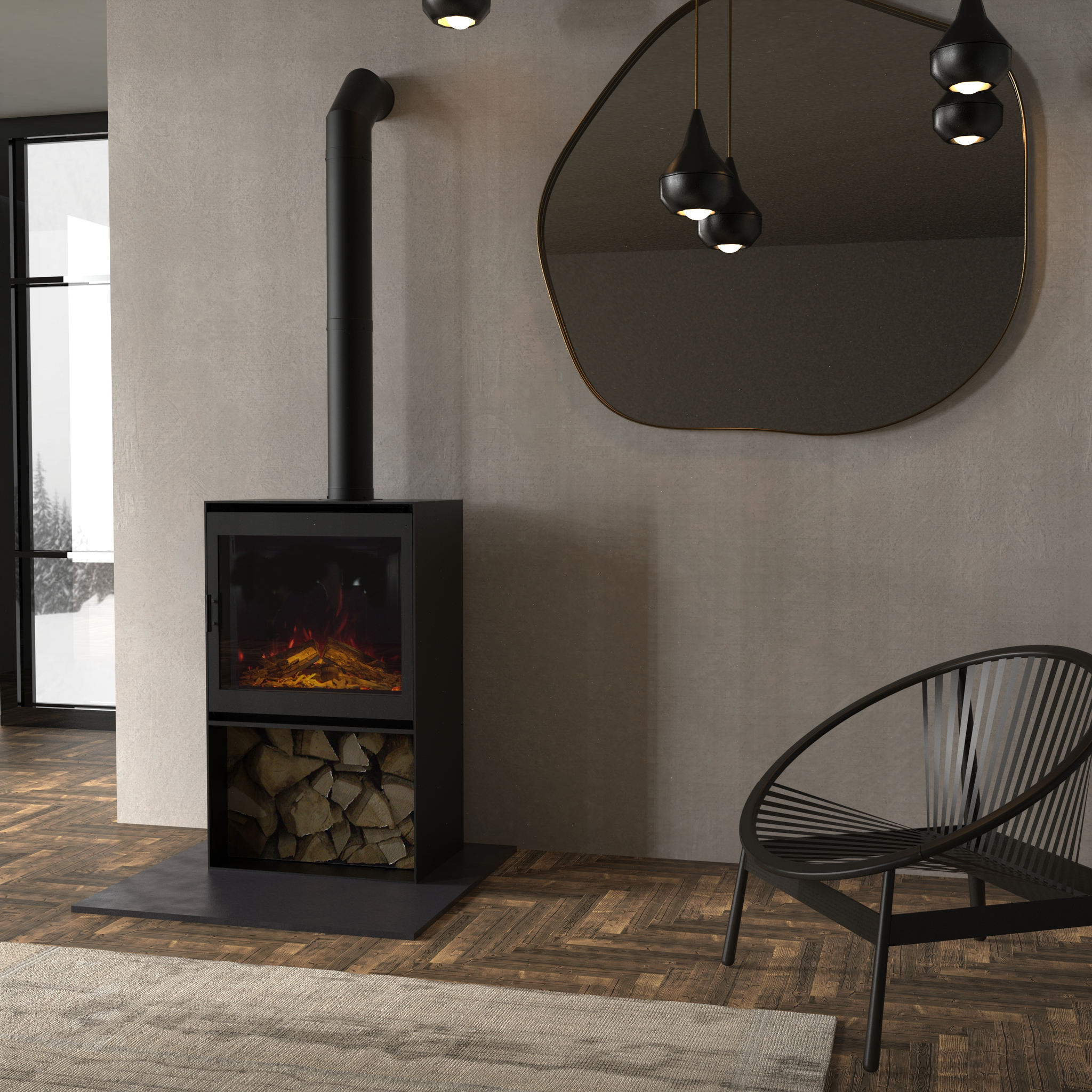 British Fires Wilverley Cube Stove Vrijstaande Kachel